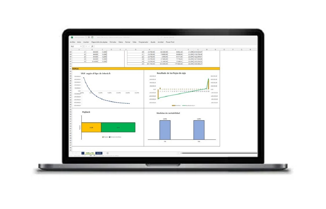 Plantilla de Excel para Calcular VAN y TIR